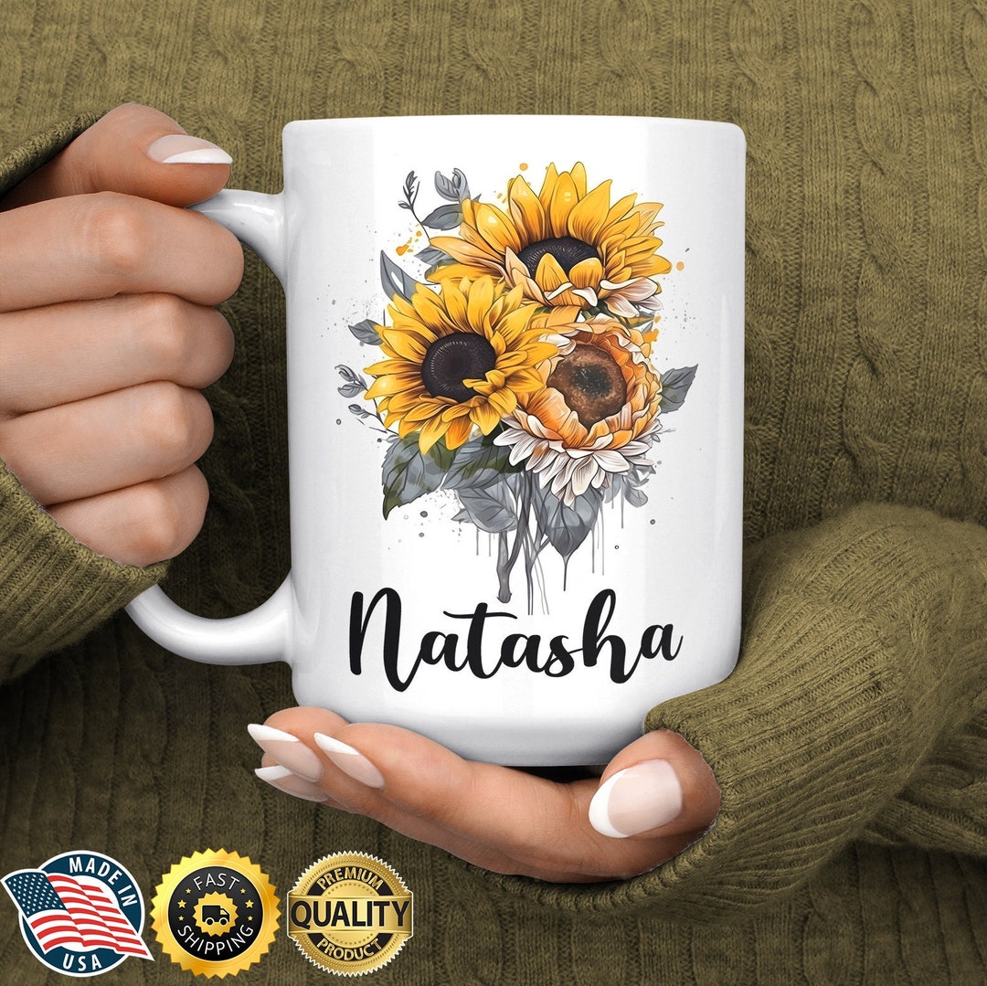 PERSONALIZED Sunflower Mug - Sunflower Coffee Cup - Sunflower Lover ...
