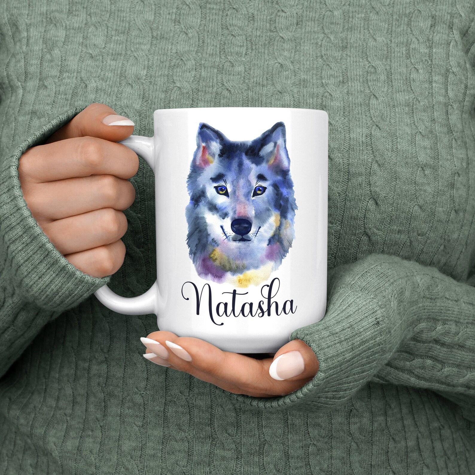 Wolf Mug Personalised Wolf Gift Wolf Coffee Cup Wolfdog | Etsy