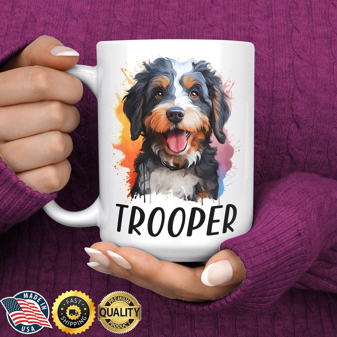 Bernedoodle Mug - Personalized Bernedoodle Gift - Bernedoodle Coffee ...
