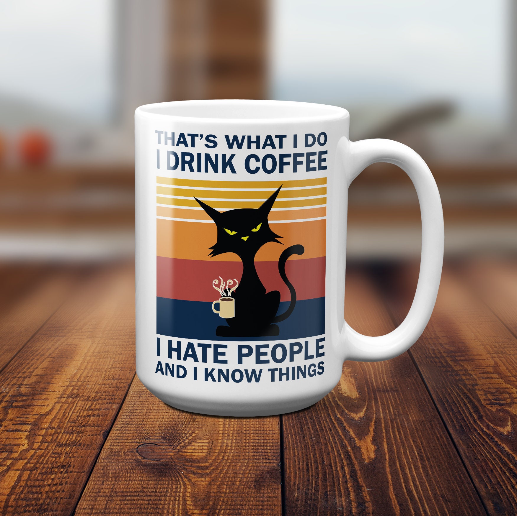 I Hate People Mug - Funny Cat Mug - CO Worker Gift - Sassy Coffee Cup ...