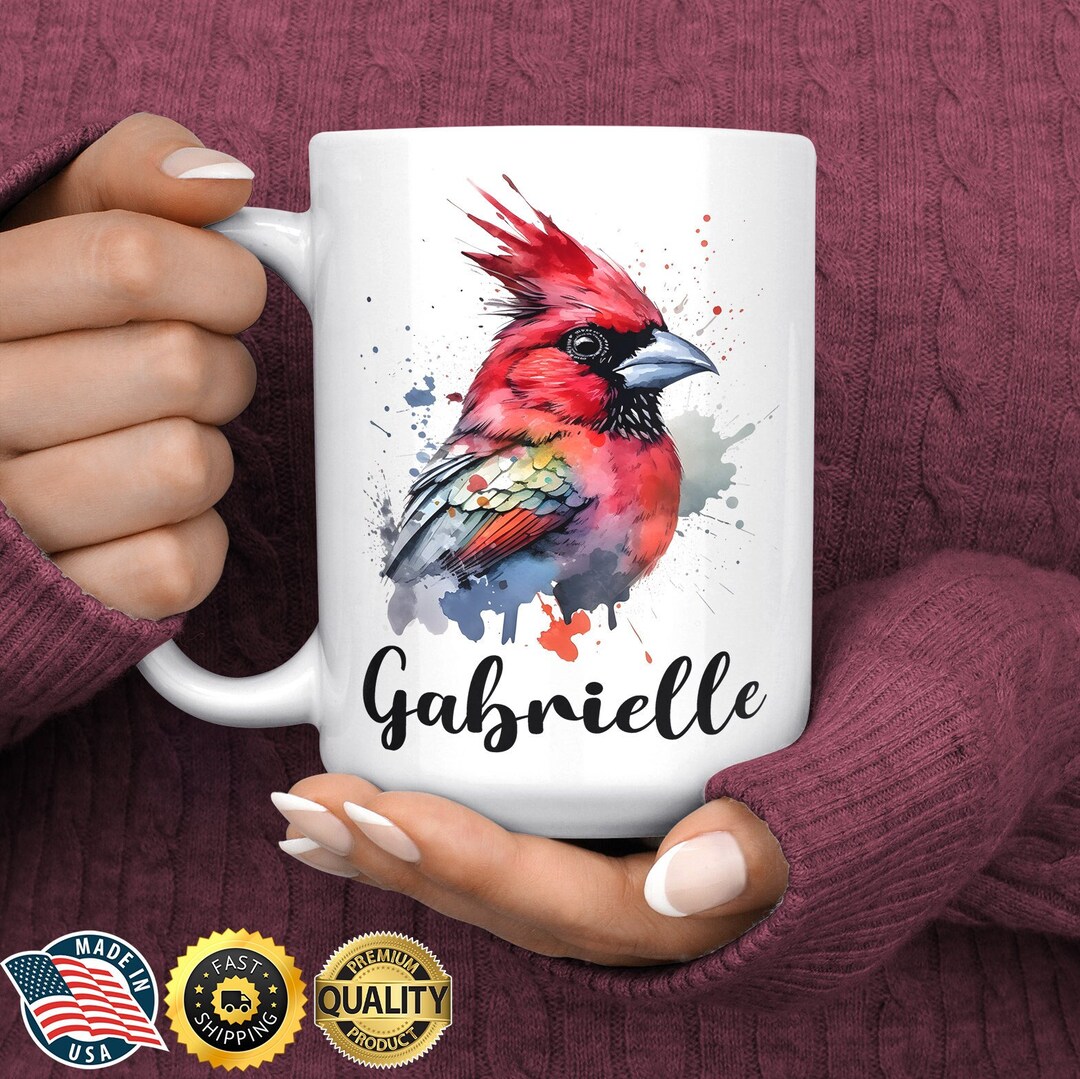 Cardinal Coffee Mug - Custom Cardinal Gift - Personalised Bird Lover ...