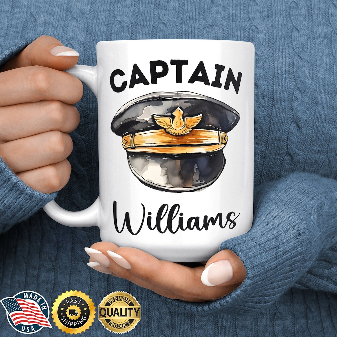 Pilot Mug - Personalized Pilot Gift - Custom Captain Mug - Pilot Coffee ...