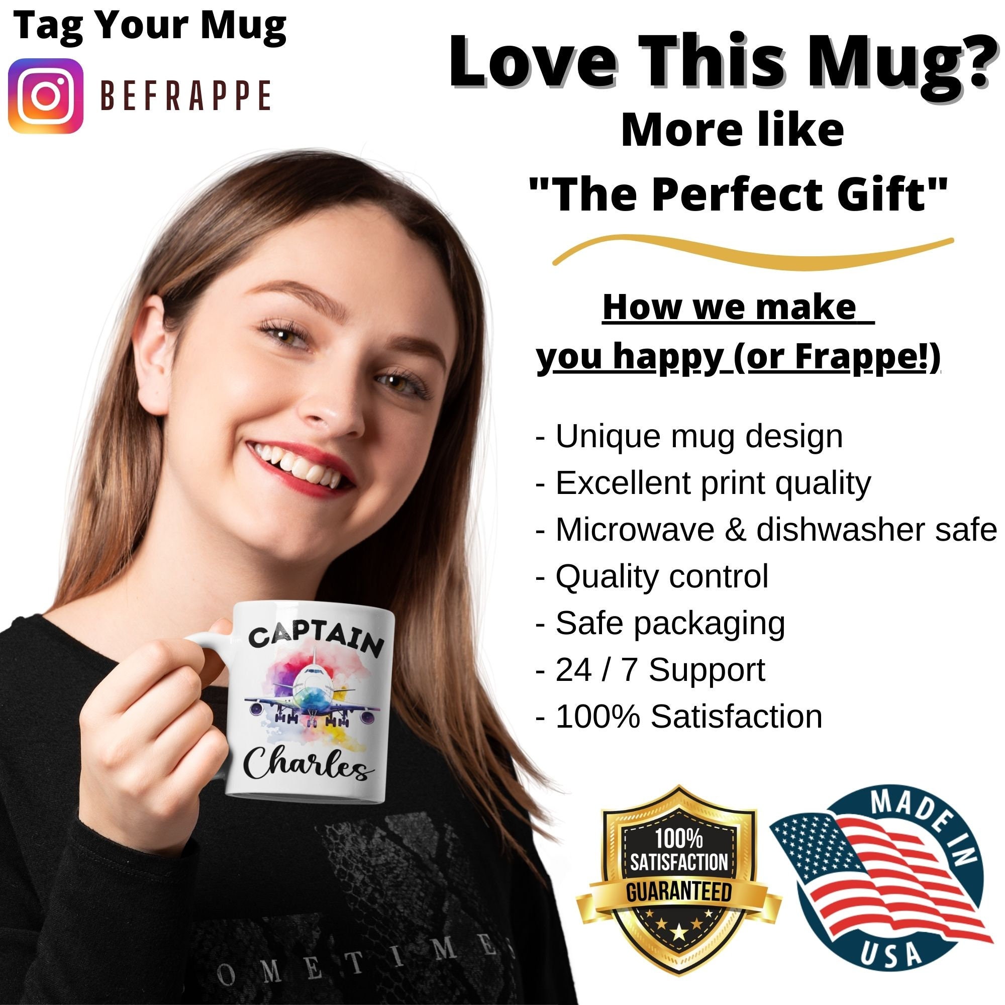 Pilot Mug - Personalized Pilot Gift - Custom Captain Mug - Pilot Coffee ...