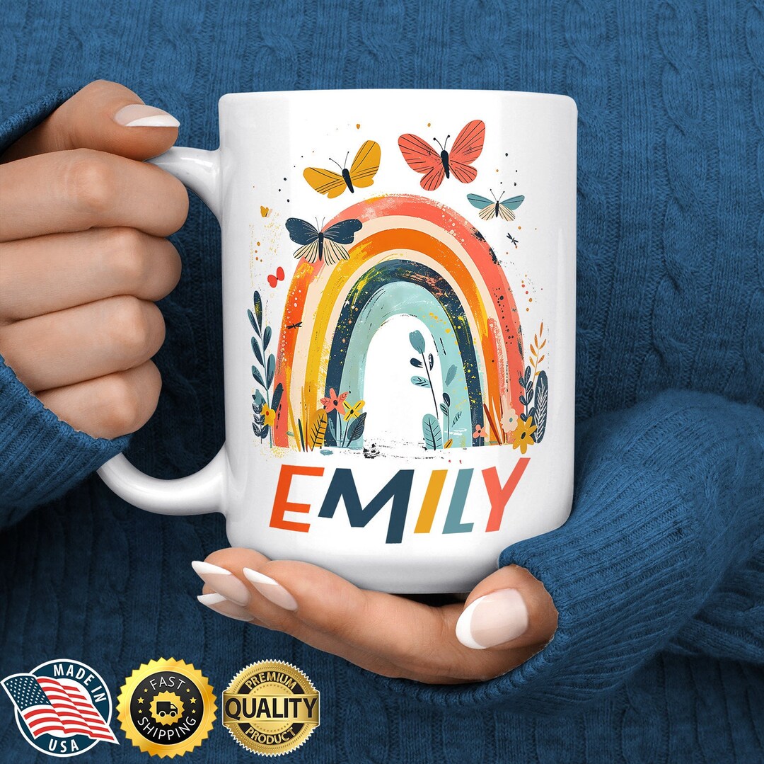 Rainbow Mug - Kids Rainbow Mug - Kids Mug Christmas Gift - Mug for Kids ...