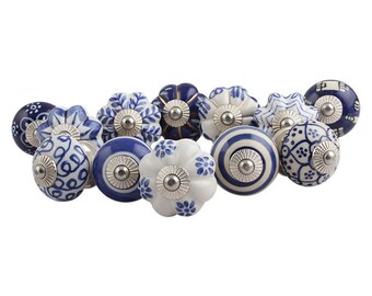 Blue Ceramic Kitchen Knobs - Etsy