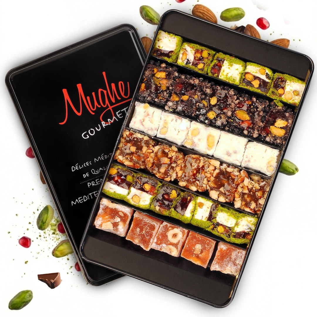 Luxury Turkish Delight Gift Box: Chocolate Pistachio Lokum Assortment ...