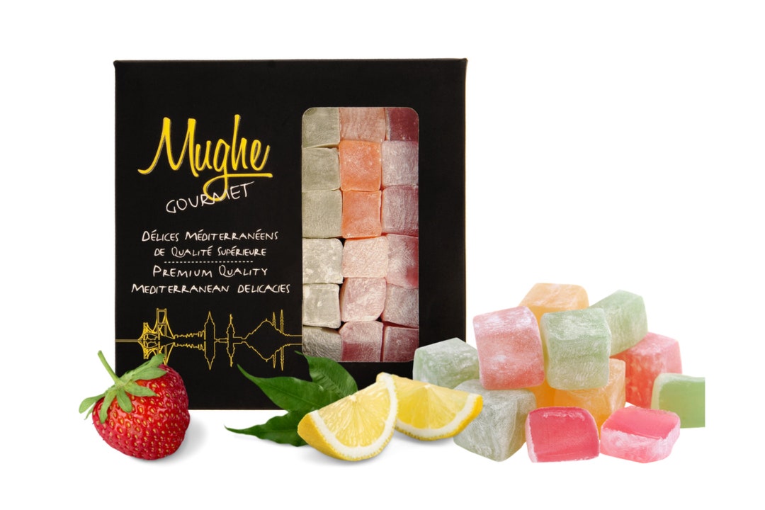 Mixed Fruit Flavored Luxury Turkish Delight Mughe Gourmet Sweets, Vegan ...