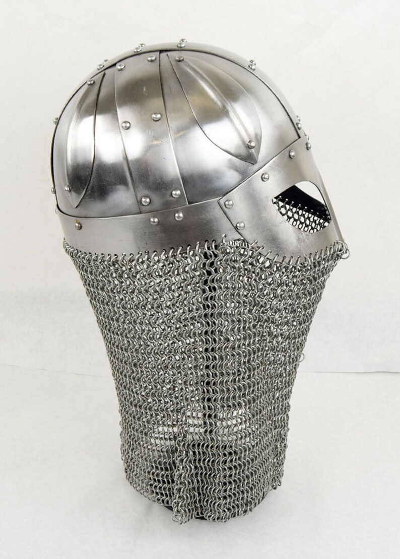 Norse Helm Ocular Helm 16 Gauge With Chainmail Camail - Etsy