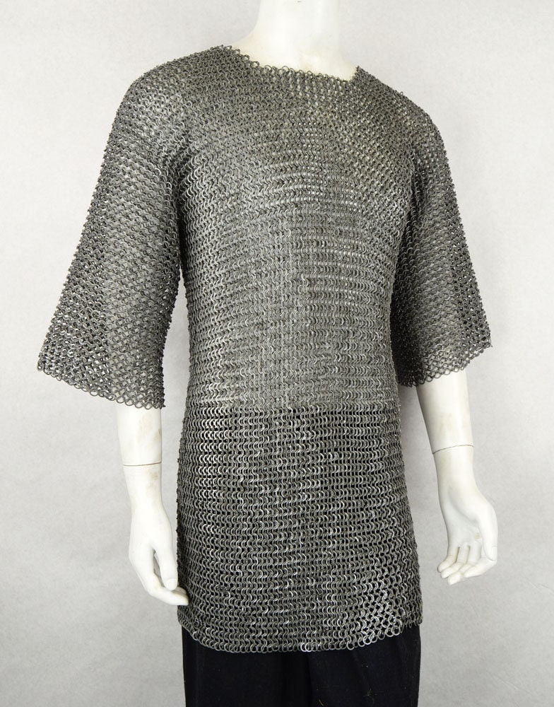 Chainmail Haubergeon Half-sleeve Dome Riveted Flat Ring - Etsy