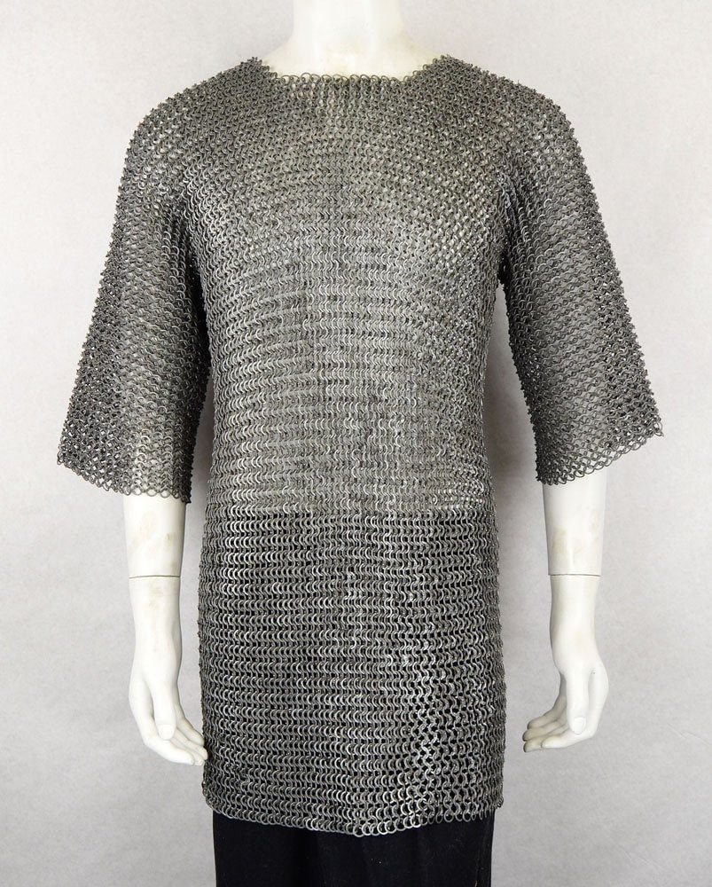 Chainmail Haubergeon Half-sleeve Dome Riveted Flat Ring - Etsy