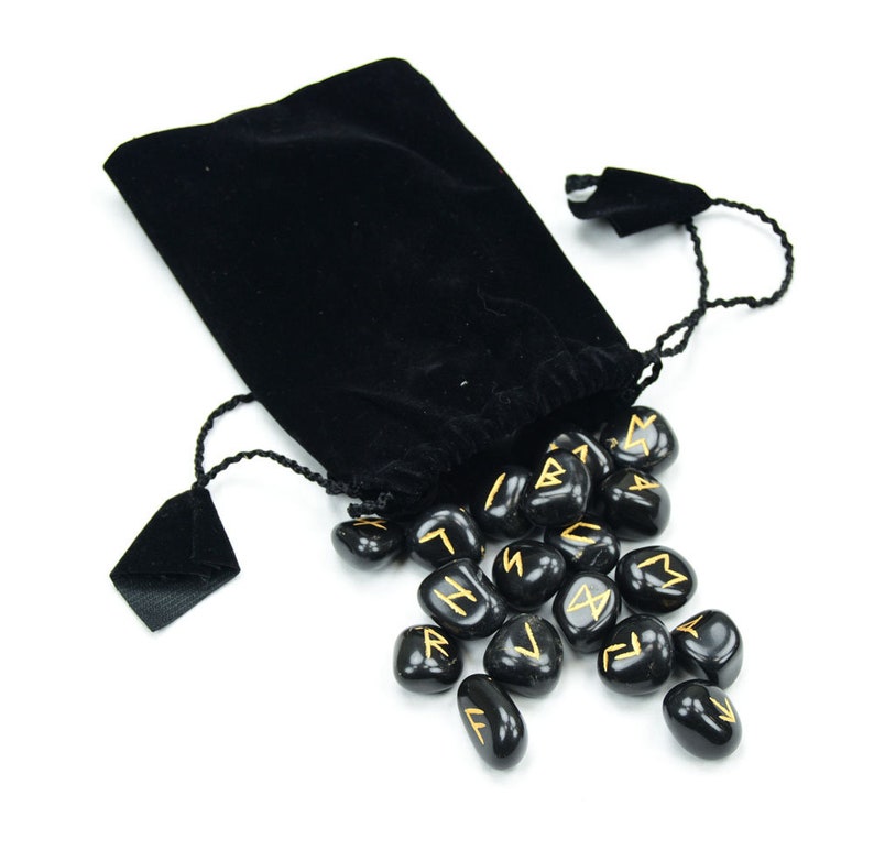 RUNES: Set of Etched Viking Runestones With Bag 25 Runes - Etsy