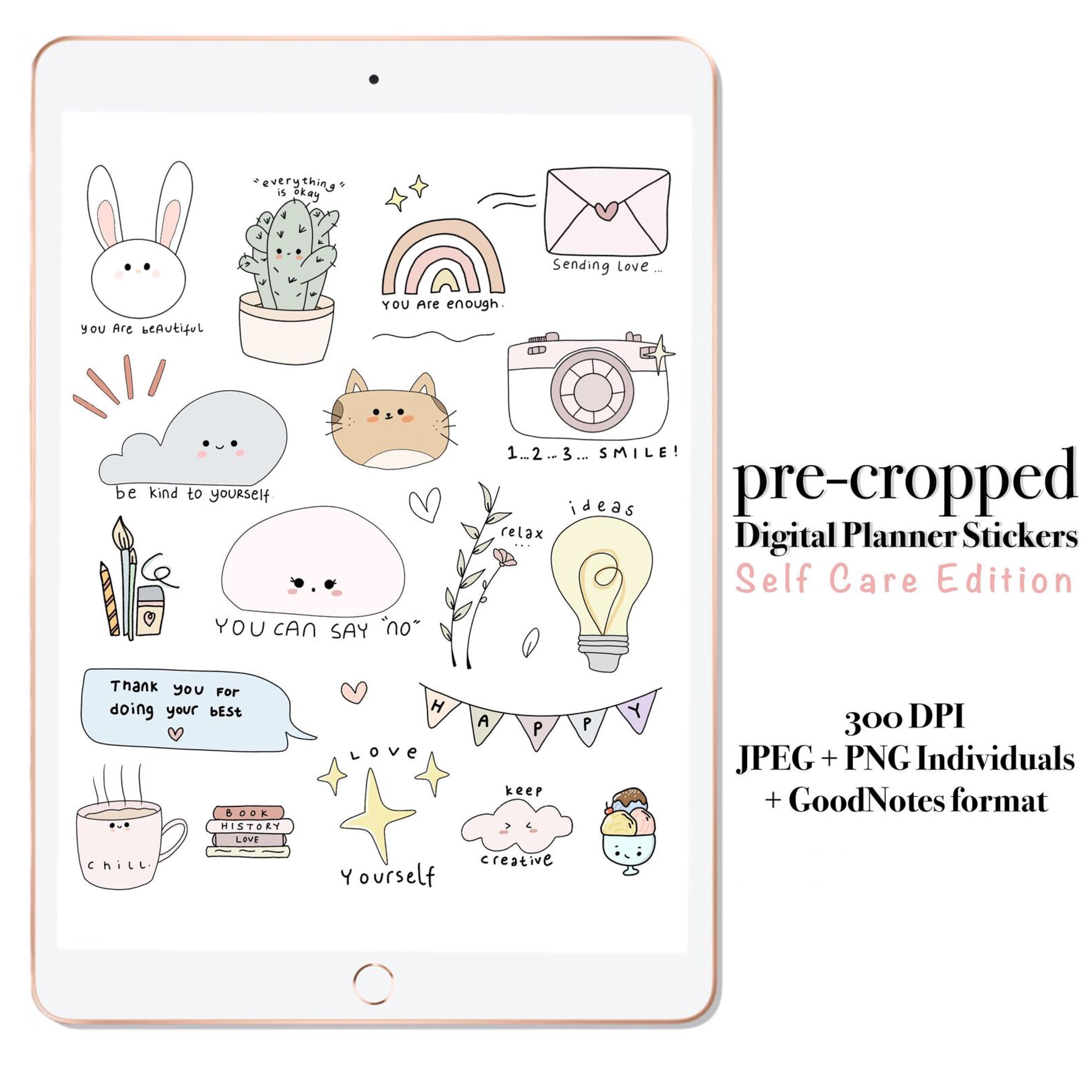 Self Care Digital Planner Stickers Goodnotes Precropped | Etsy