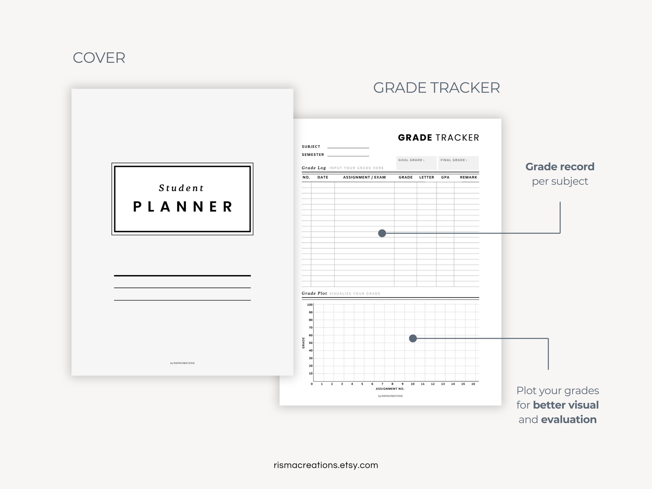 Easy Student Printable Planners Complete Elegant Smart Design in ...