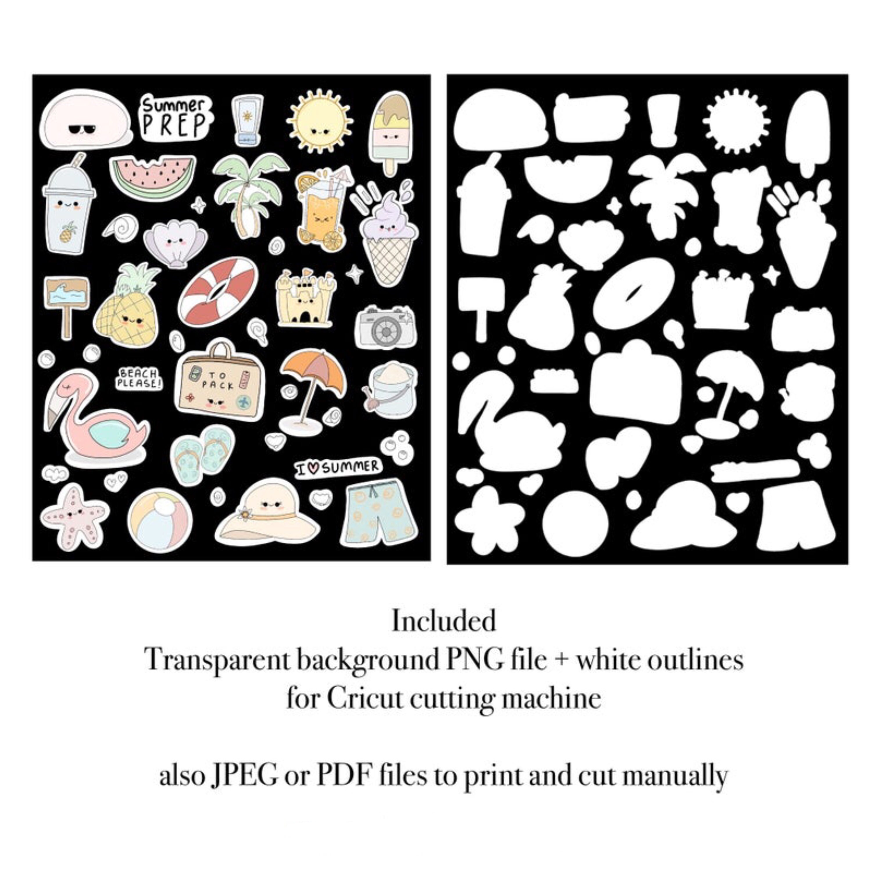 Summer Holiday Printable Stickers, Summer Commercial Use Stickers ...