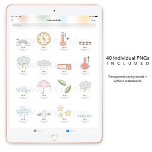 Weather Digital Stickers, Weather Icons for Goodnotes Journal Planner ...