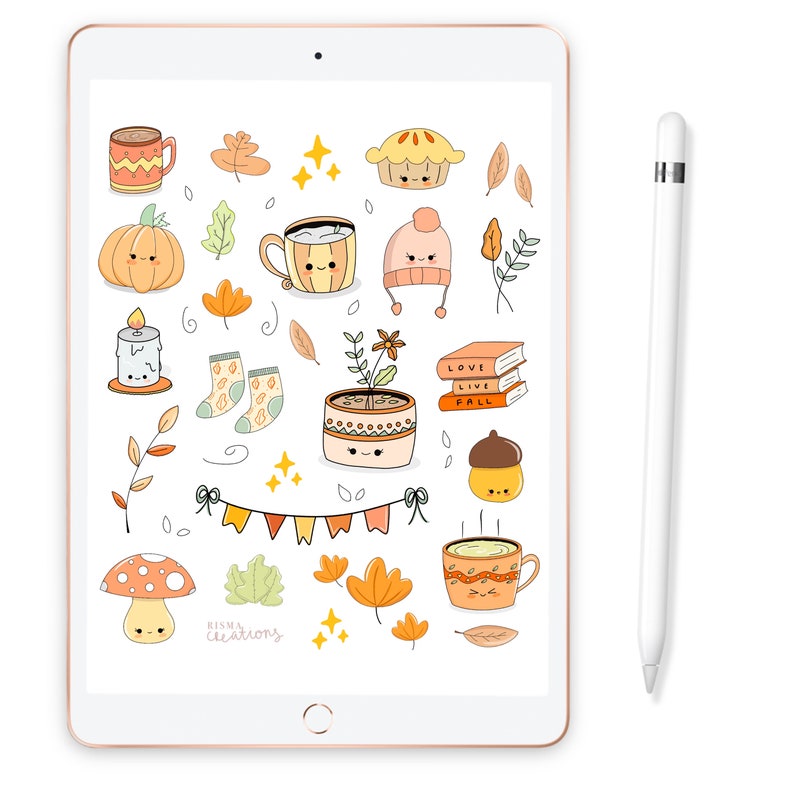 Autumn Digital Planner Stickers, Fall Goodnotes Stickers, Cute Kawaii ...