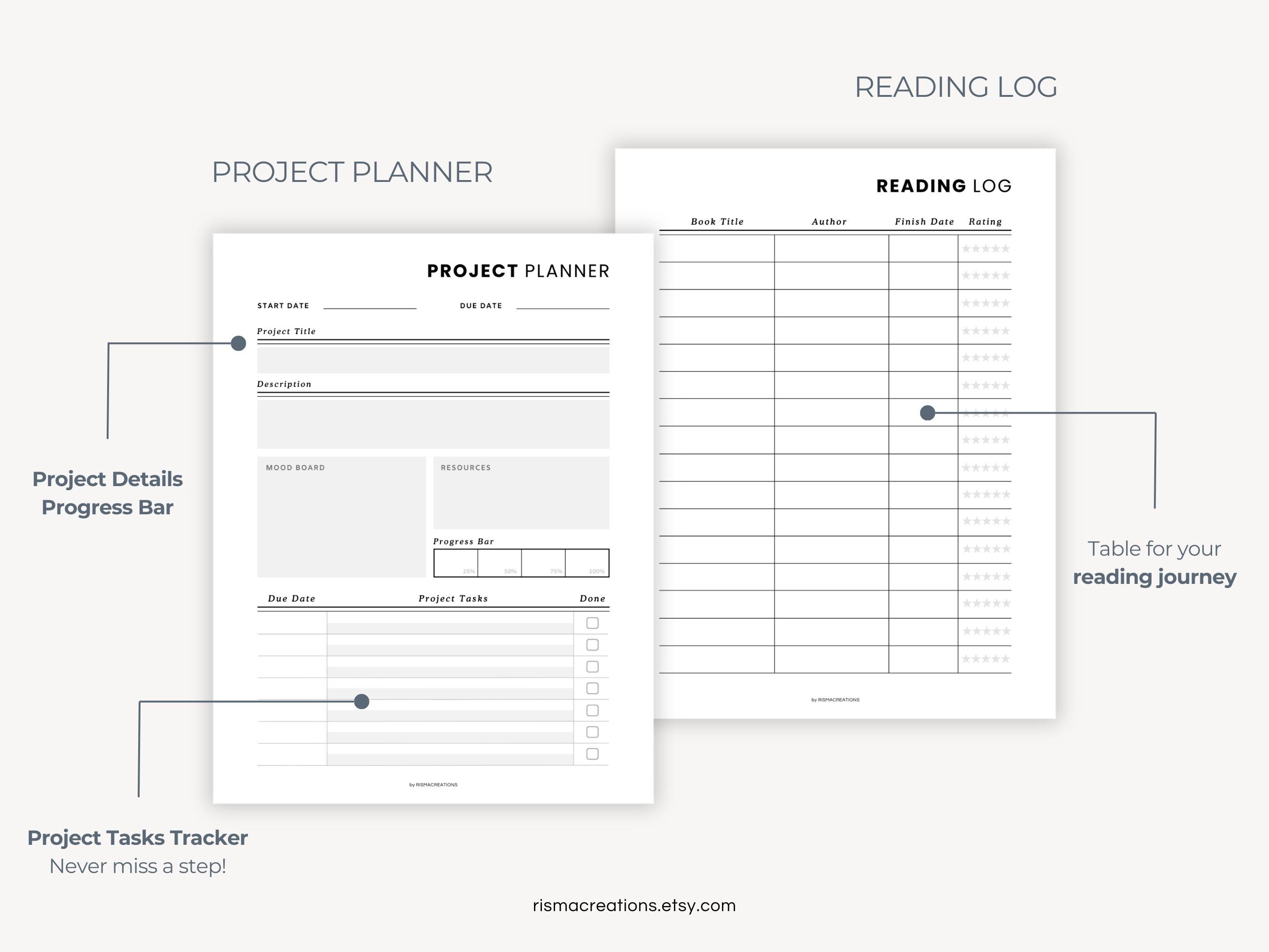 Easy Student Printable Planners Complete Elegant Smart Design in ...