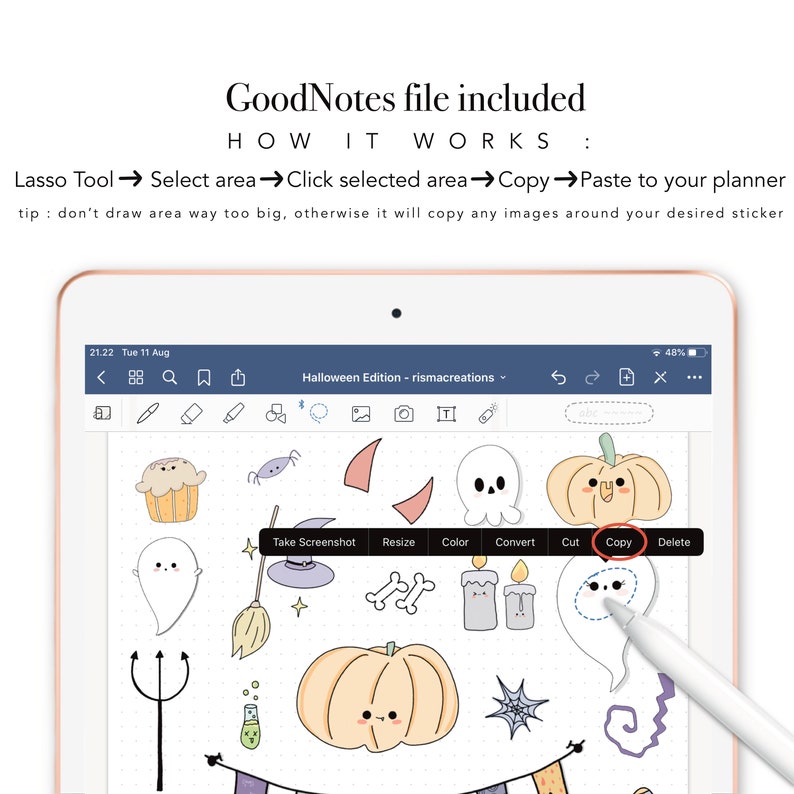 Halloween Digital Planner Stickers Goodnotes Precropped - Etsy