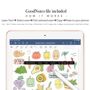 Healthy Food Digital Planner Stickers, Fruits Vegetables Salad ...