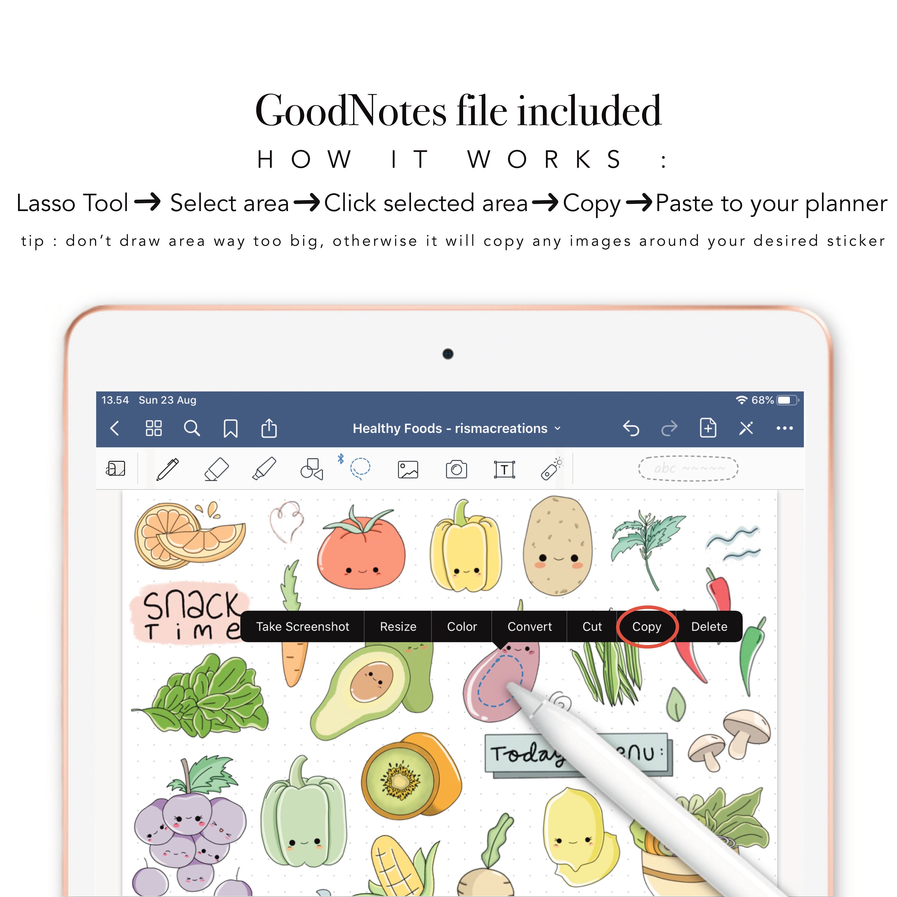 Healthy Food Digital Planner Stickers, Fruits Vegetables Salad ...