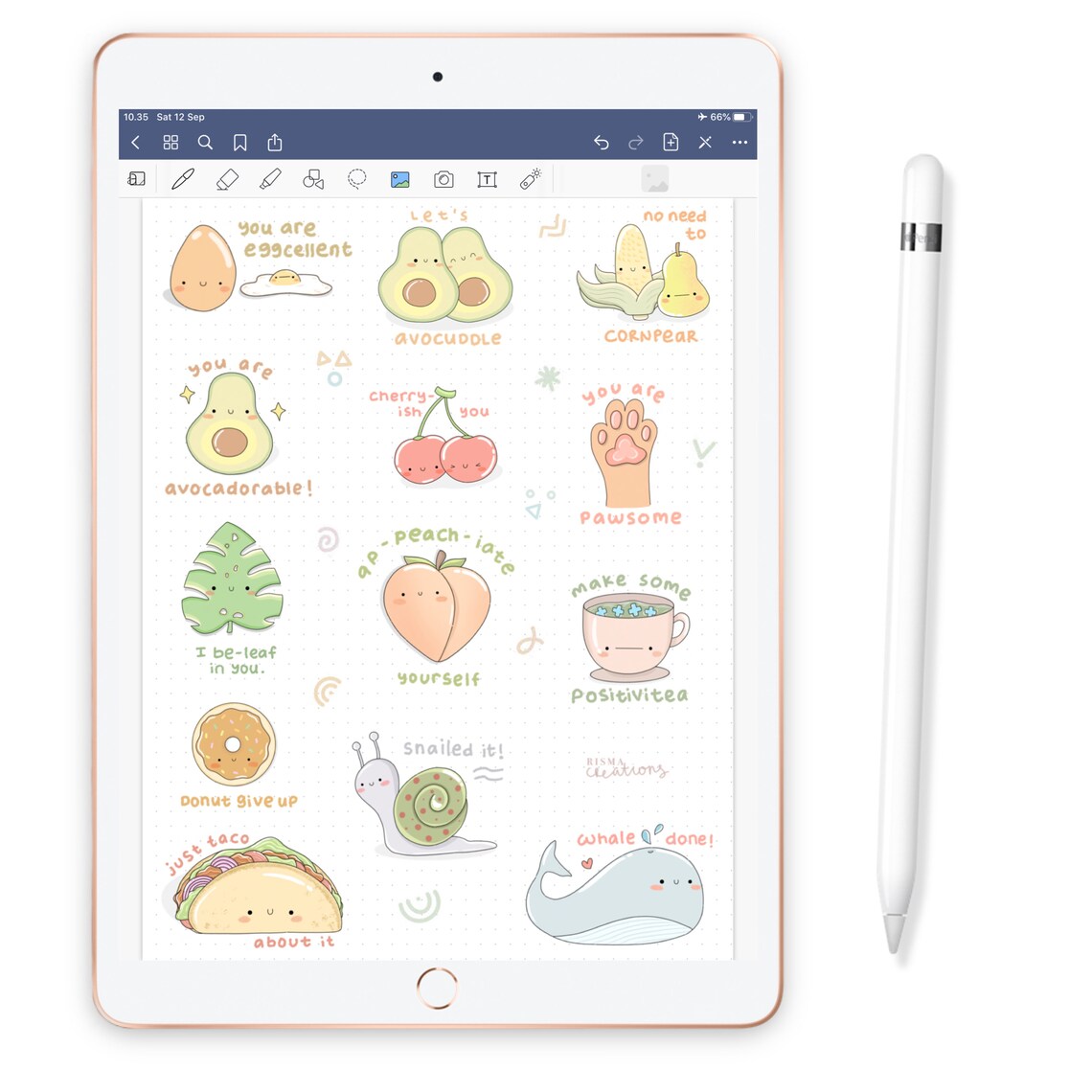 Motivational Puns Digital Stickers Cute Motivational | Etsy