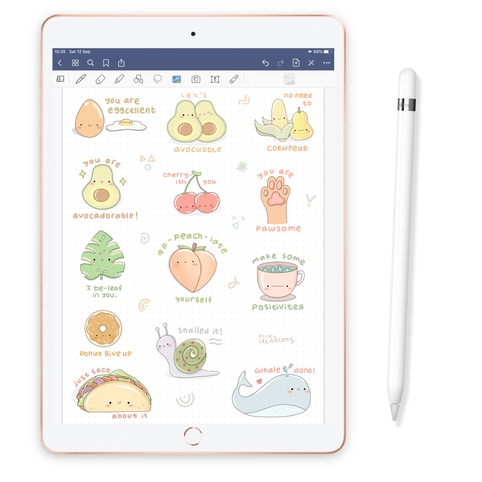 Motivational Puns Digital Stickers Cute Motivational | Etsy