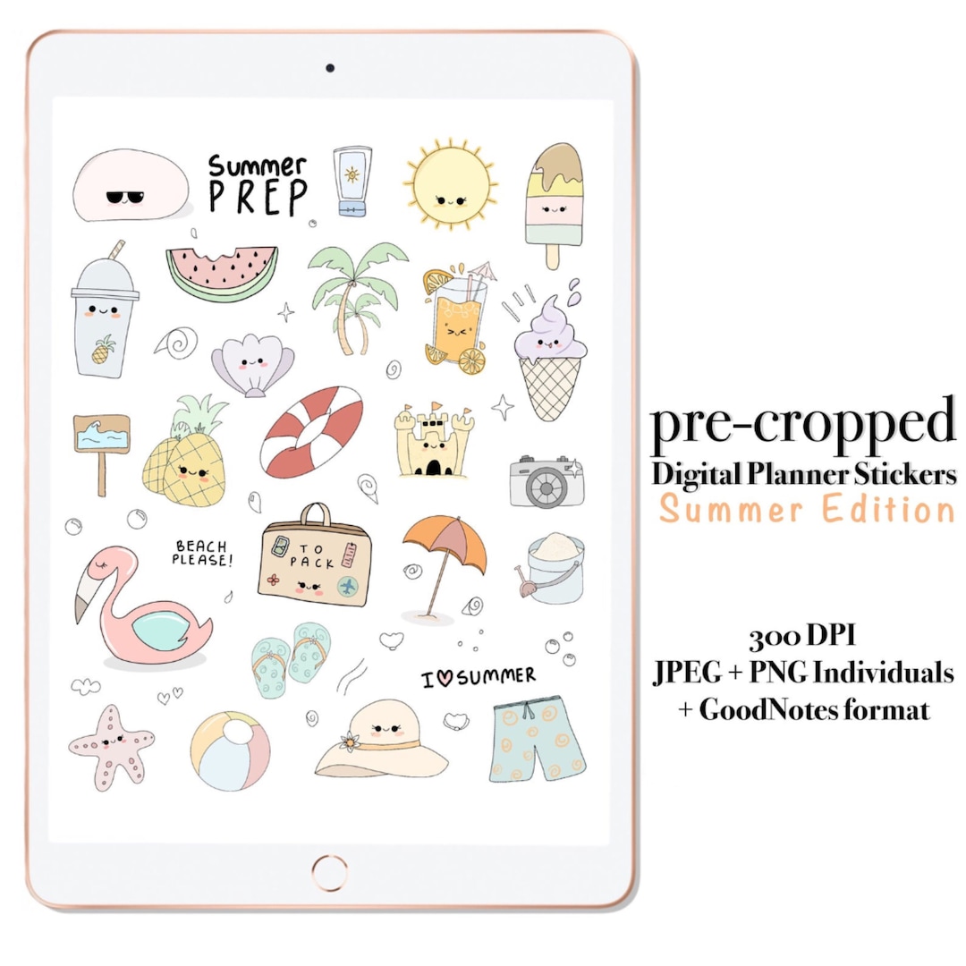 Summer Digital Planner Stickers Commercial Use Clipart - Etsy