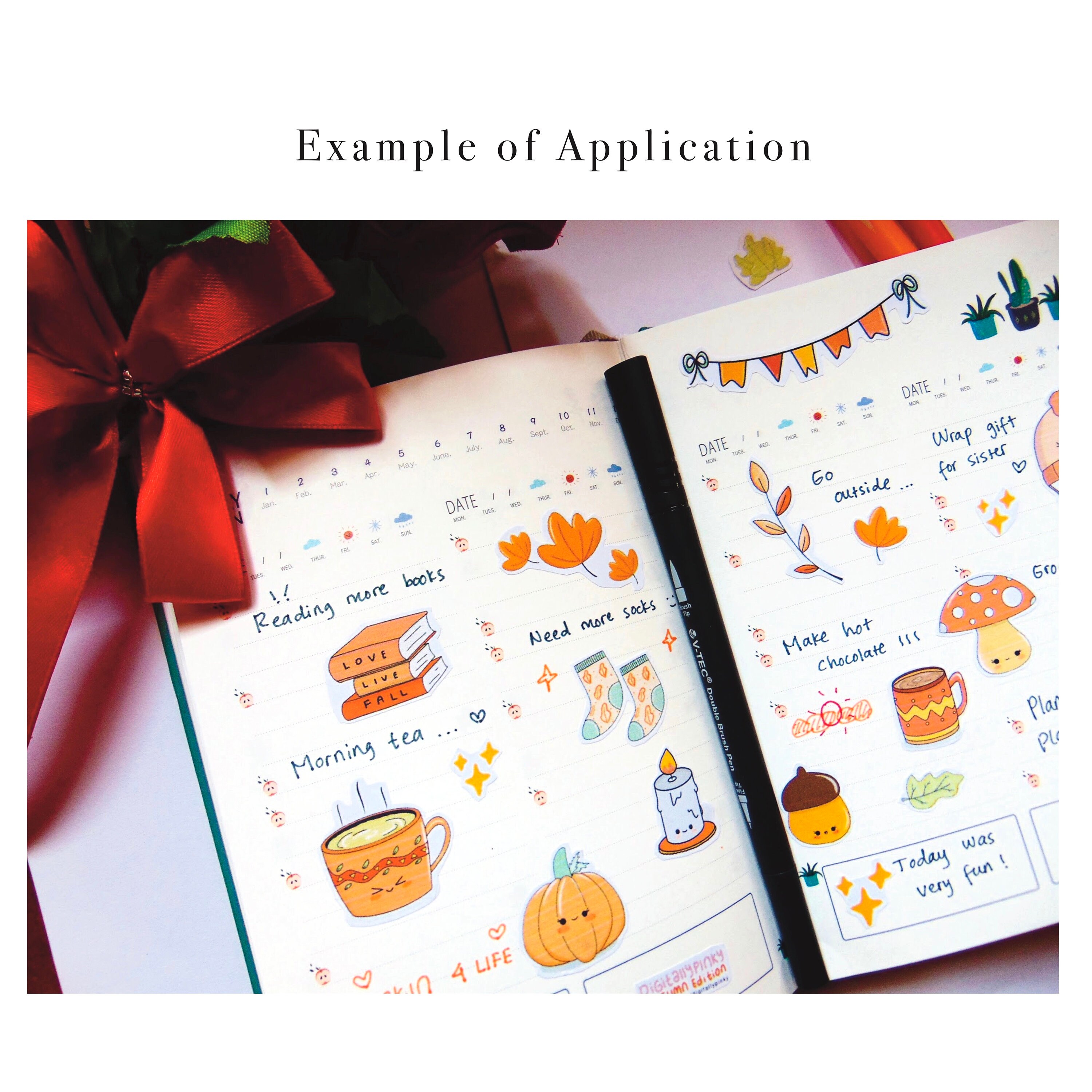 Autumn Digital Printable Digital Stickers Fall Cute Kawaii | Etsy