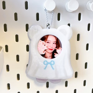 Ghost Bear Kpop Photocard Holder Keychain, Korean Photo Frame, Cute Gift, Photocard Accessories ...