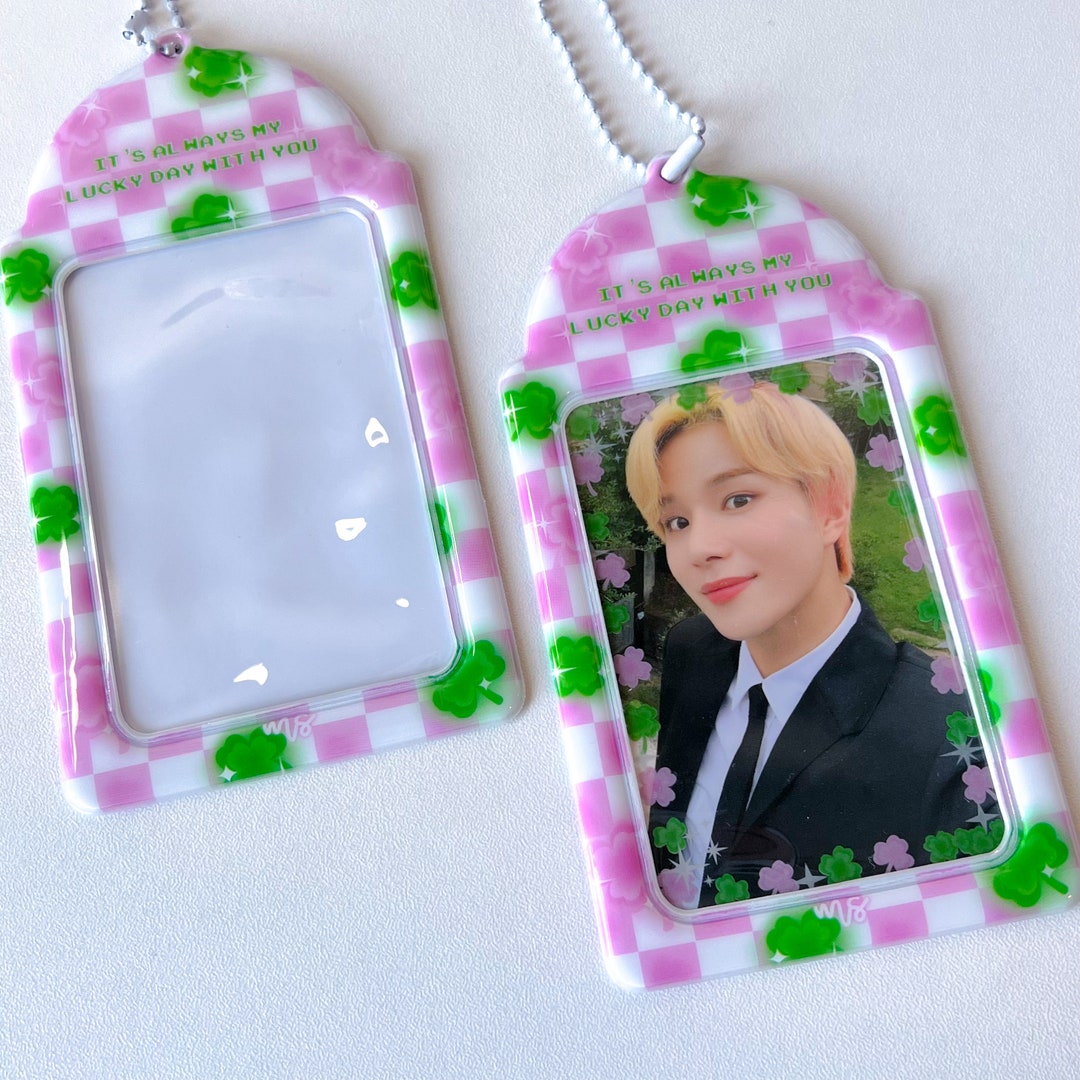 Lucky Clover Kpop Photocard Holder Keychain Korean Photo - Etsy