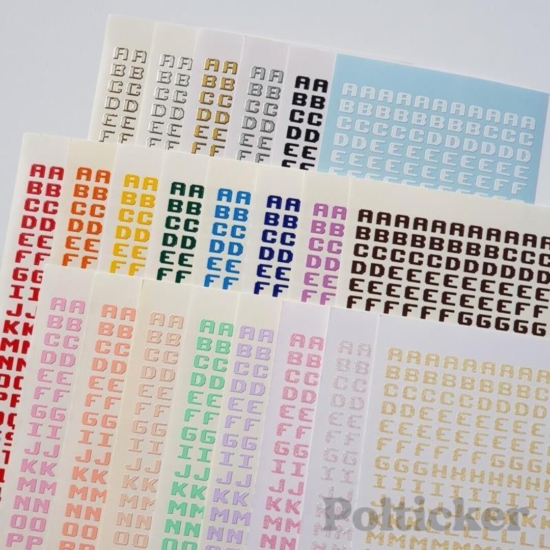 Alphabet Sticker, "pixel" Korean Kpop Deco Sticker, Letter Sticker ...