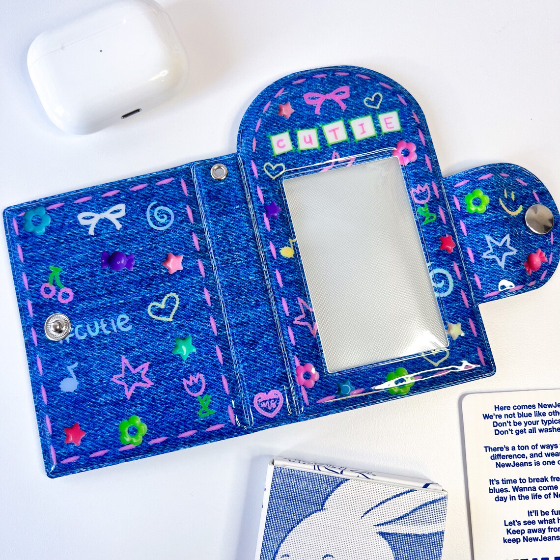 Denim Mini Kpop Photocard Binder, Mini Collect Book, Cute Gifts, Korean ...