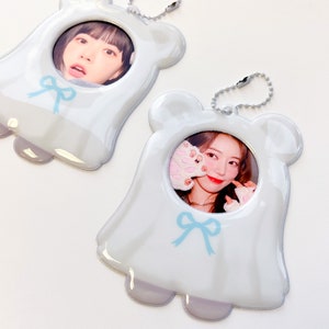 Ghost Bear Kpop Photocard Holder Keychain, Korean Photo Frame, Cute Gift, Photocard Accessories ...