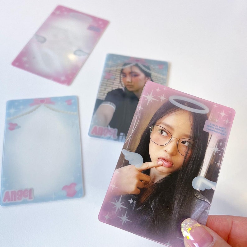 Kpop Photocard Frame Card, Pink Angel Deco Frame, Kpop Photocard ...