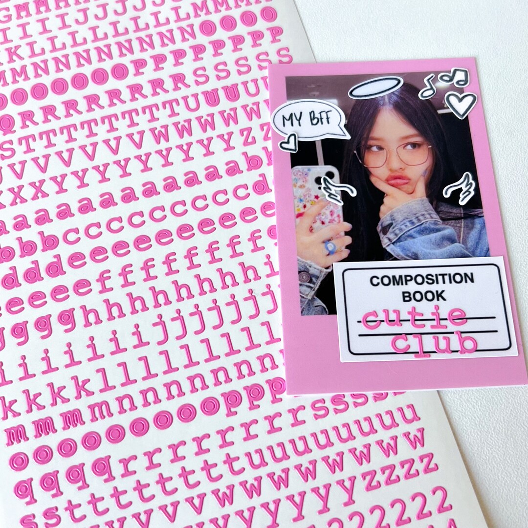 Alphabet Sticker, "typo" Korean Kpop Deco Sticker, Letter Sticker Sheet ...