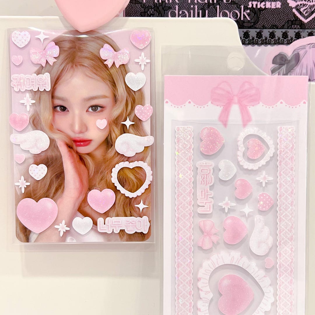 Kpop Deco Sticker, Sweetheart Sticker, Korean Stationery, Toploader ...