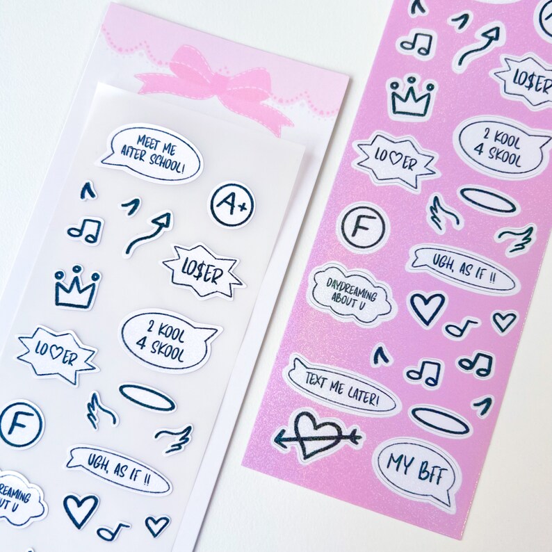 Kpop Deco Sticker Y2K School Sticker Korean Stationery - Etsy