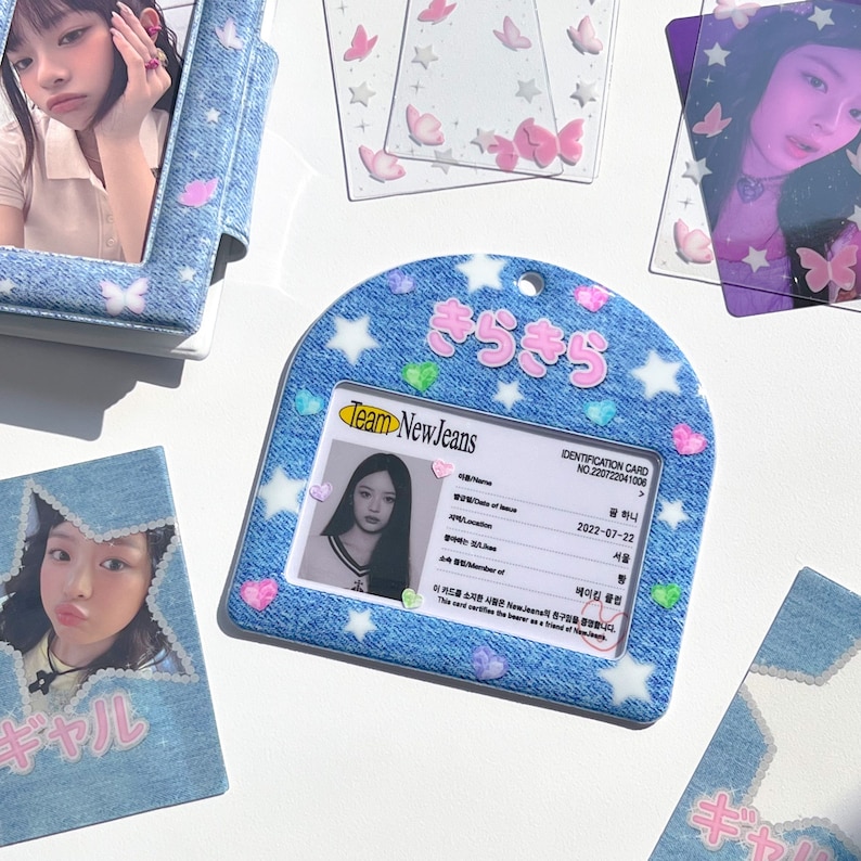 Kpop ID Horizontal Photocard Holder, Kirakira Denim Photocard Holder ...