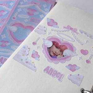 Kpop Deco Sticker, Cute Angel Sticker, Korean Stationery, Polco ...