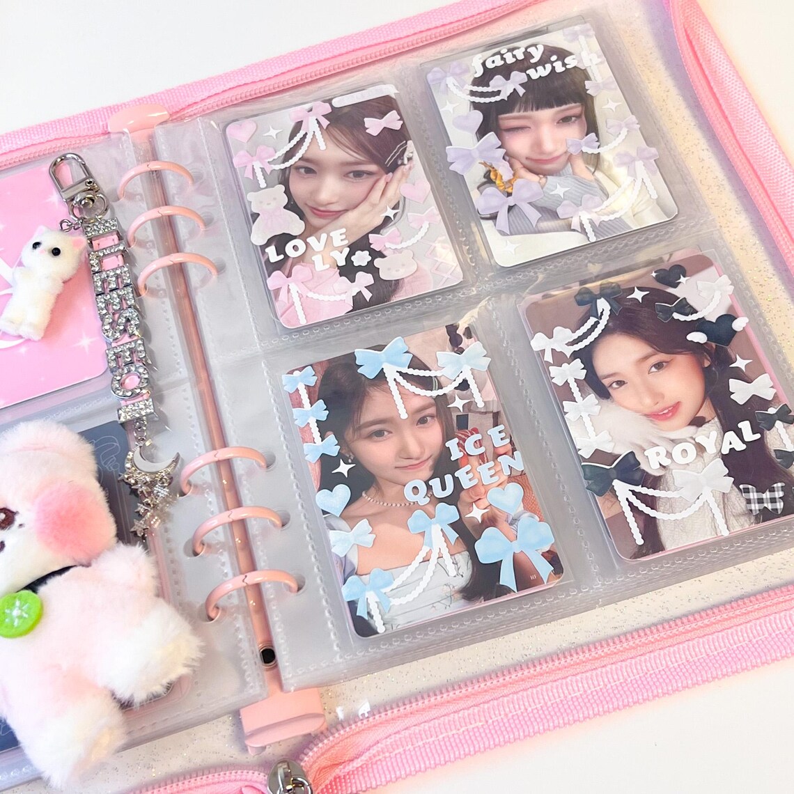 Kpop Deco Sticker, Ribbon Bow Sticker, Korean Stationery, Toploader ...