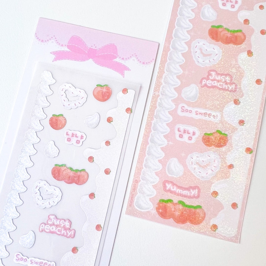 Kpop Deco Sticker Peach Cream Sticker Korean Stationery - Etsy