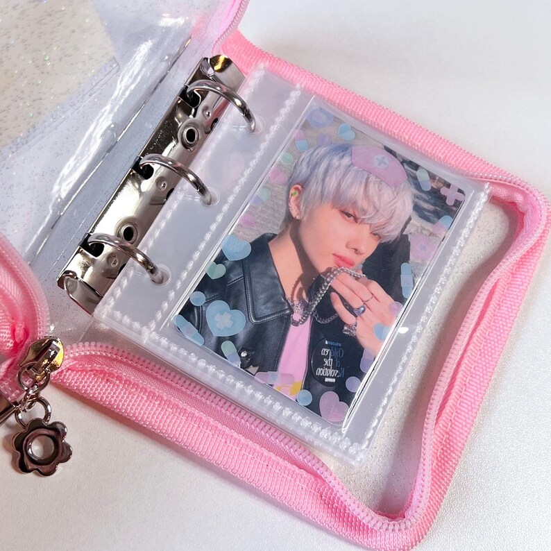 Mini Zippered Glitter Kpop Photocard Binder Refill Pages - Etsy
