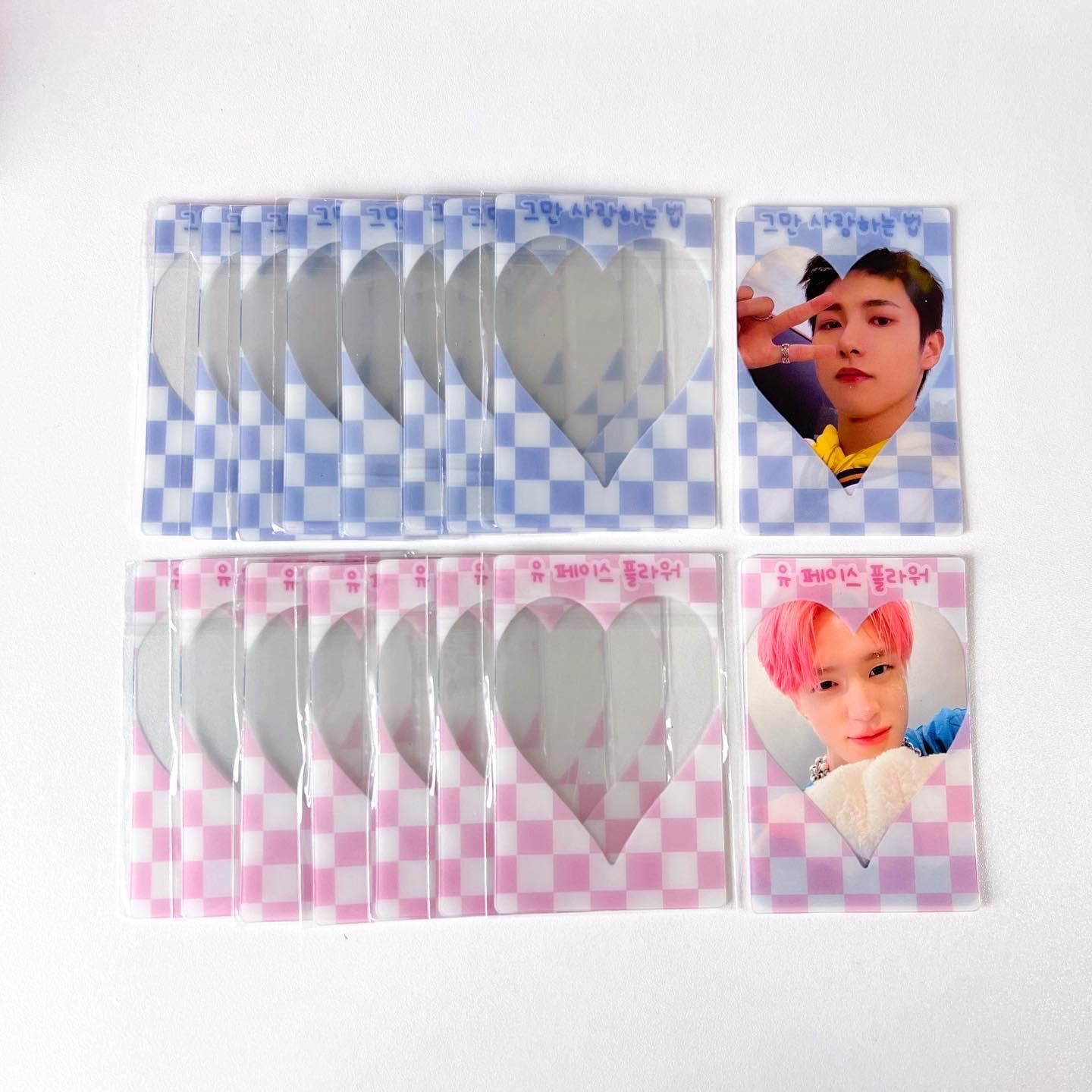Kpop Photocard Frame Card Checkered Heart Deco Frame Kpop - Etsy