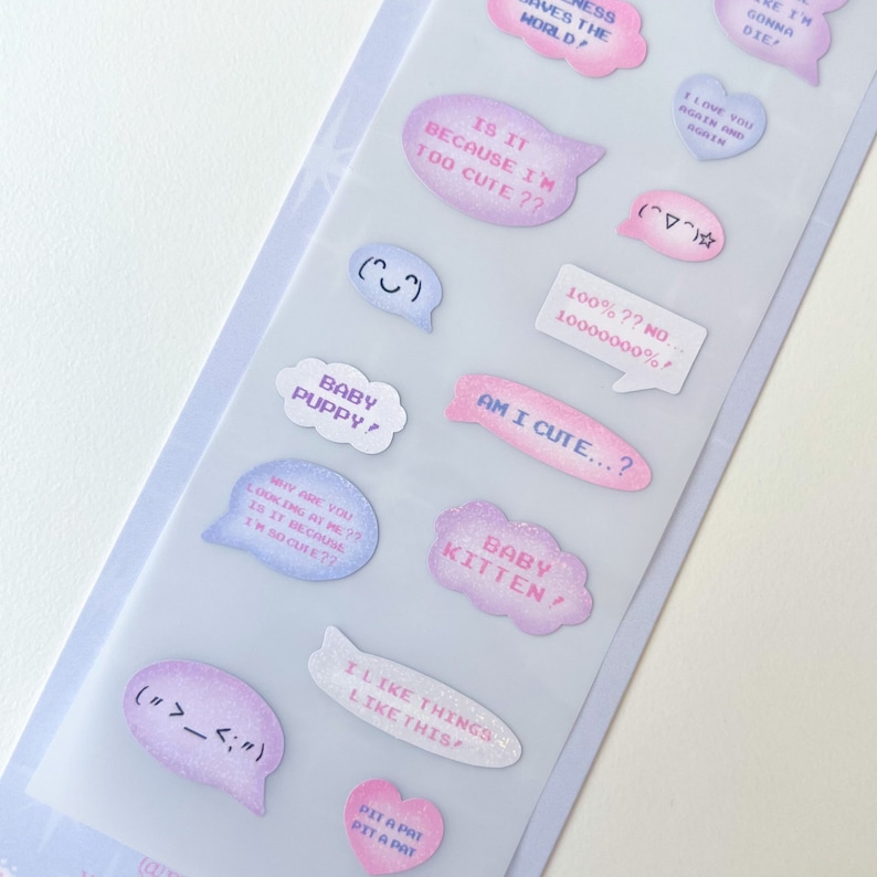 Kpop Deco Sticker Text Bubble Sticker Korean Stationery - Etsy