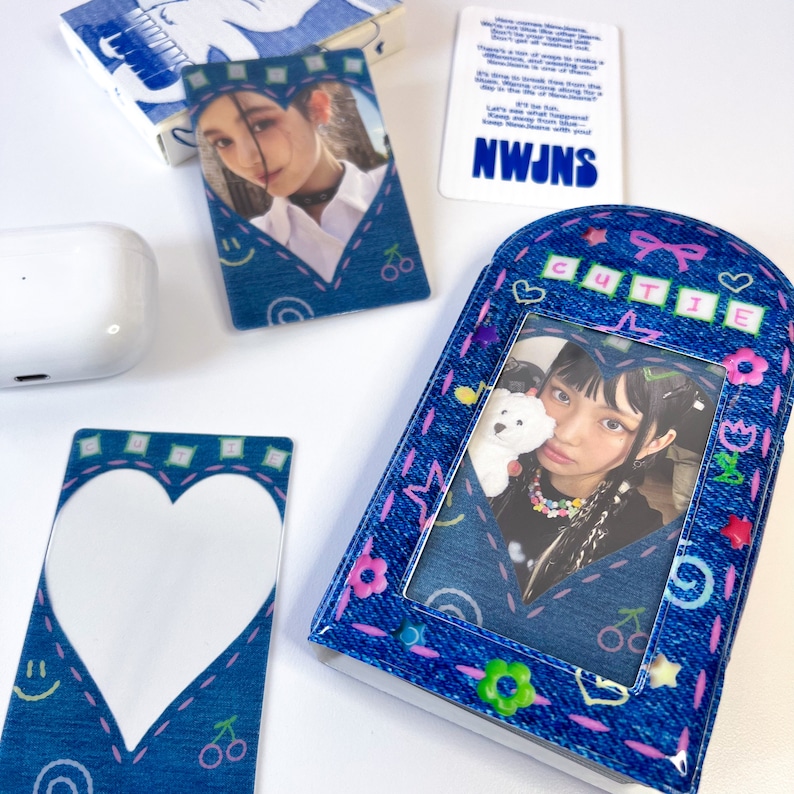 Denim Mini Kpop Photocard Binder Mini Collect Book Cute - Etsy
