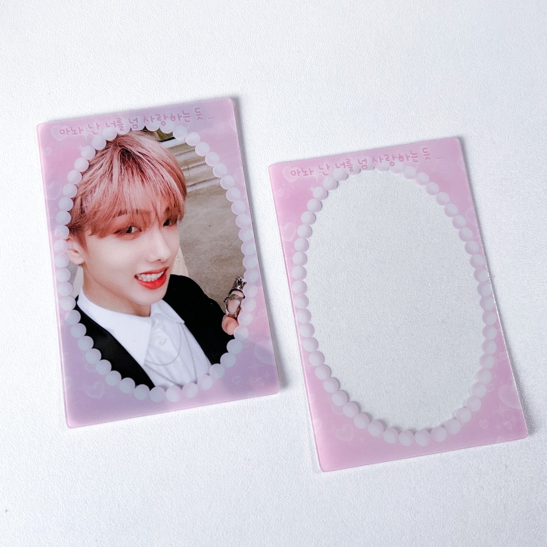 Kpop Photocard Frame Card, Pink Pearl Deco Frame, Kpop Photocard ...