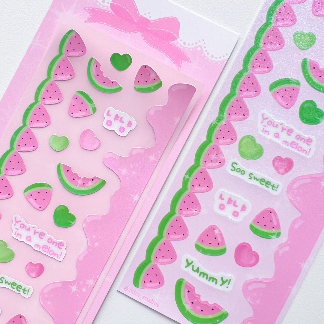 Kpop Deco Sticker, Watermelon Sticker, Korean Stationery, Polco ...