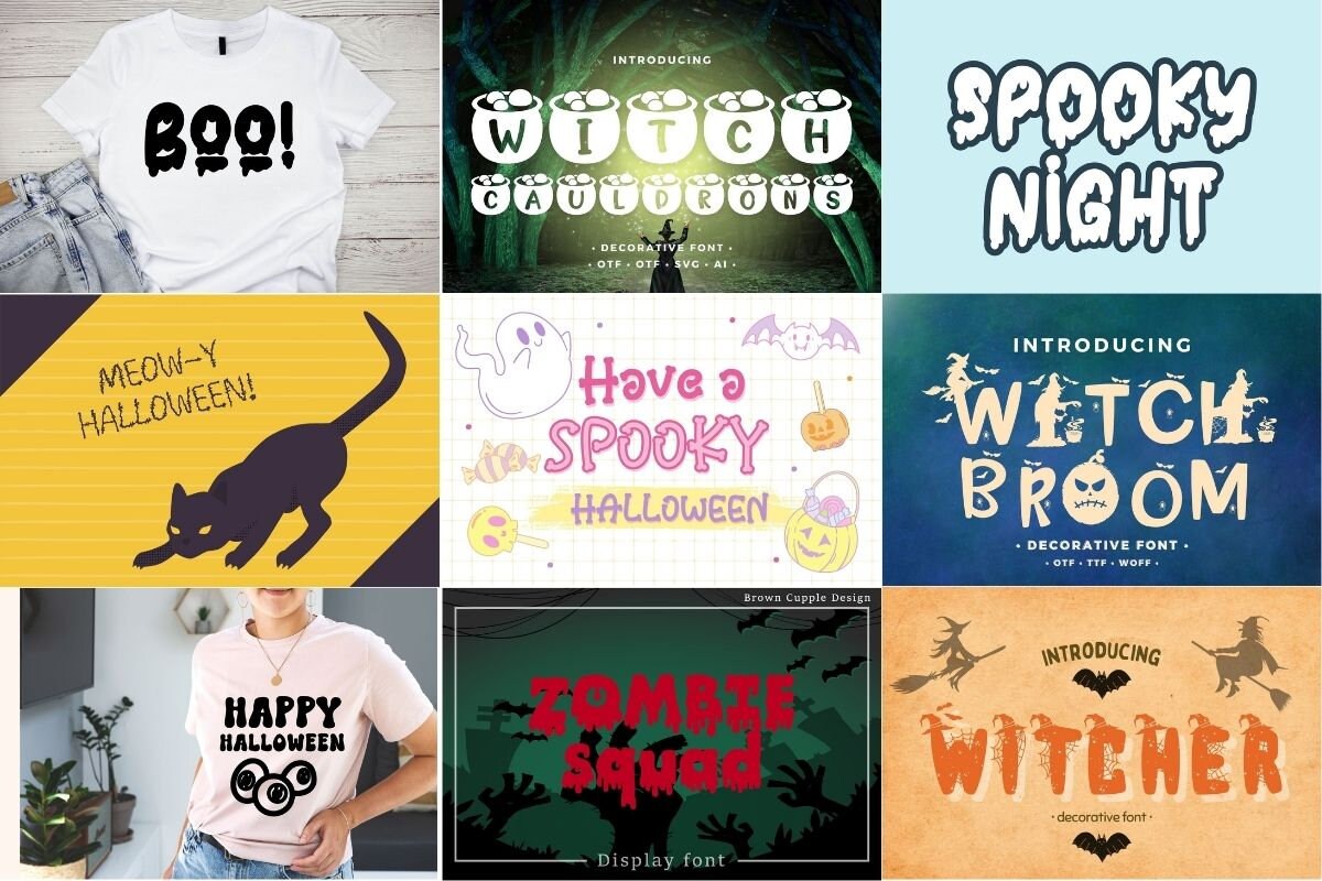 48 Halloween Font Bundle Procreate Font Halloween Fonts - Etsy