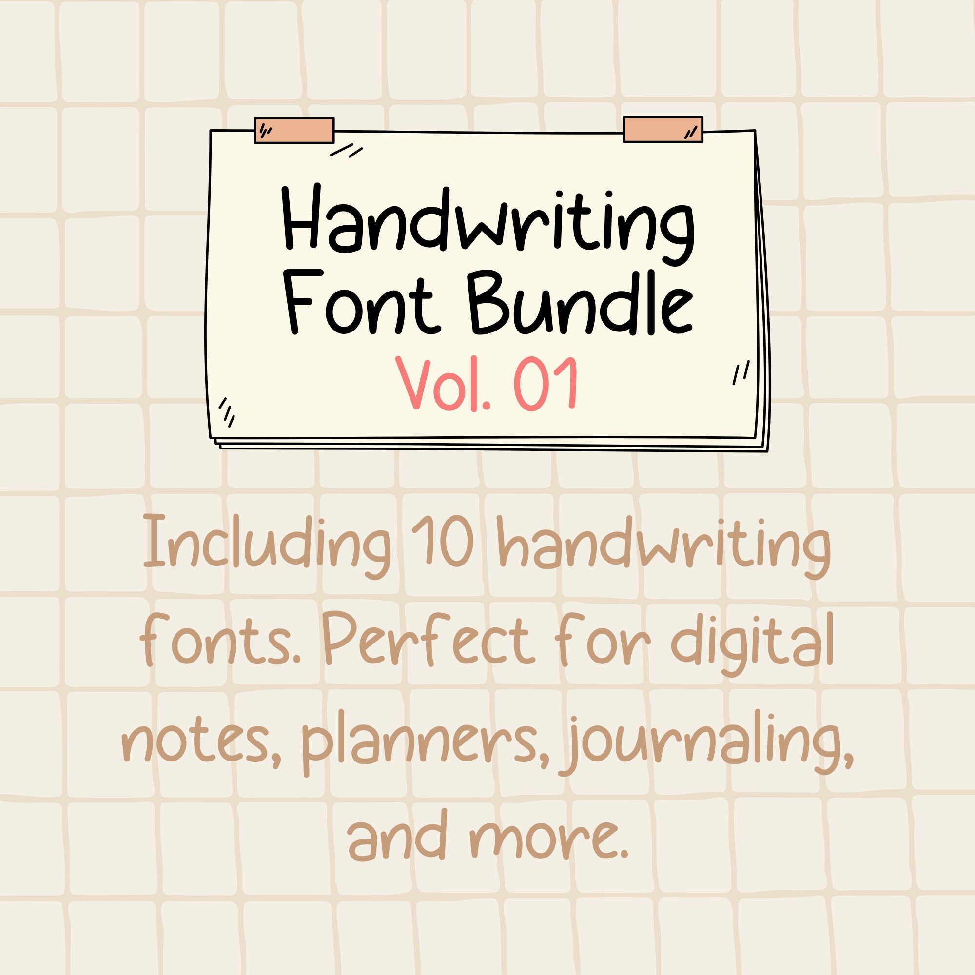 10 Handwritten Font Bundle Cute Handwriting | Digital Planner Font ...
