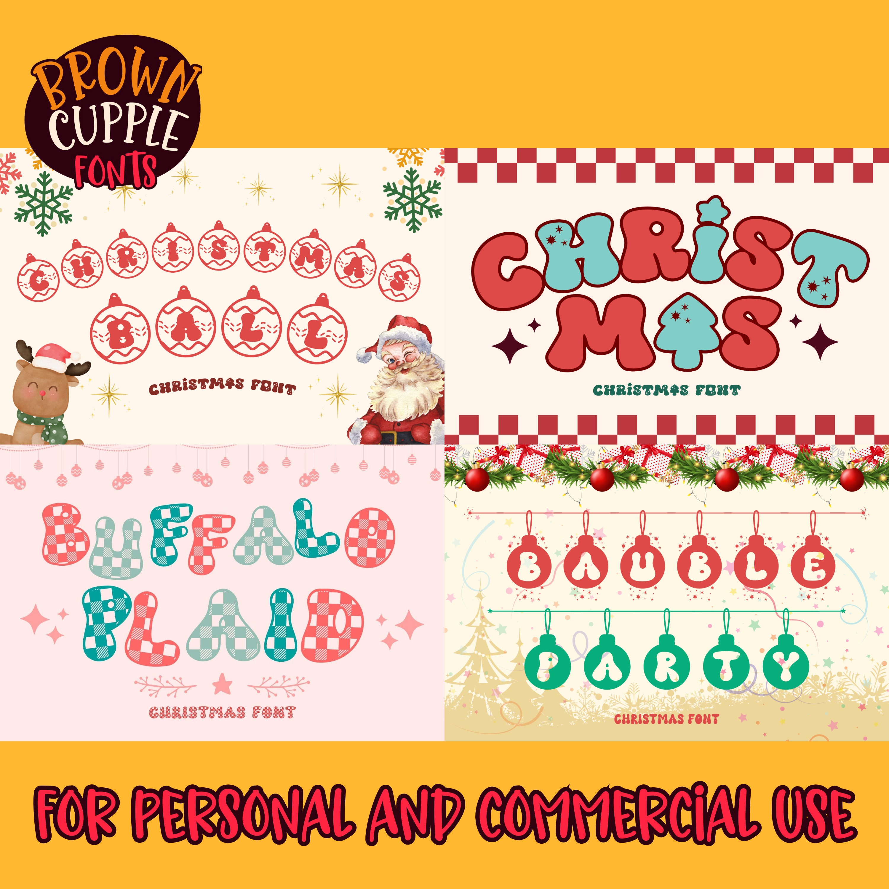 28 Christmas Font Bundle, Procreate Font, Christmas Fonts, Cricut ...
